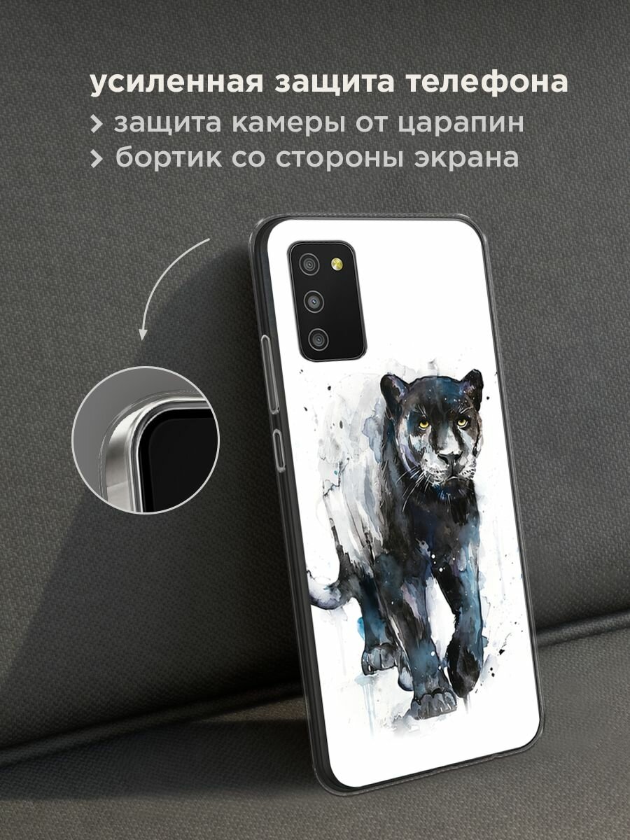 Чехол на Samsung Galaxy A02s / Самсунг Галакси A02s с принтом "Пантера арт 3" — фото 1