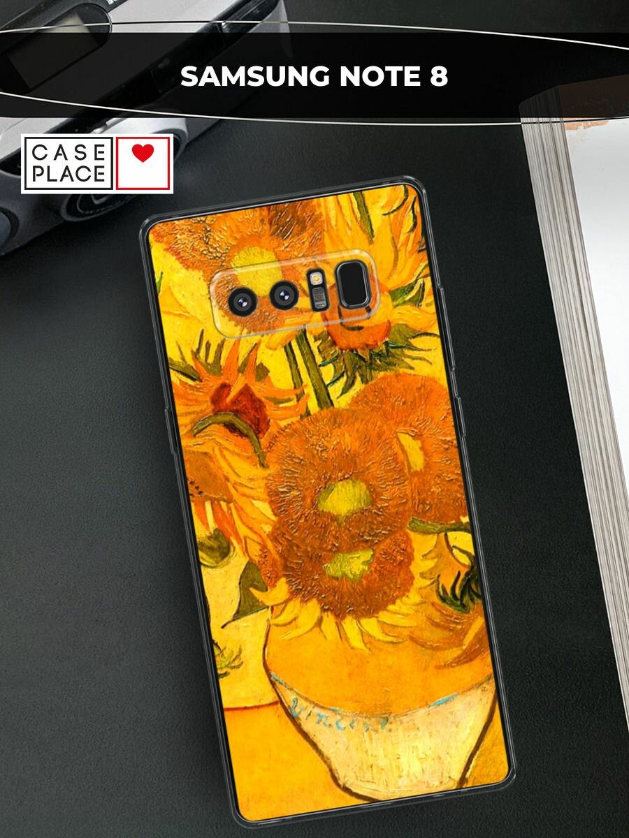 Чехол на Samsung Galaxy Note 8 / Самсунг Галакси Нот 8 с принтом "Оранжевые подсолнухи"