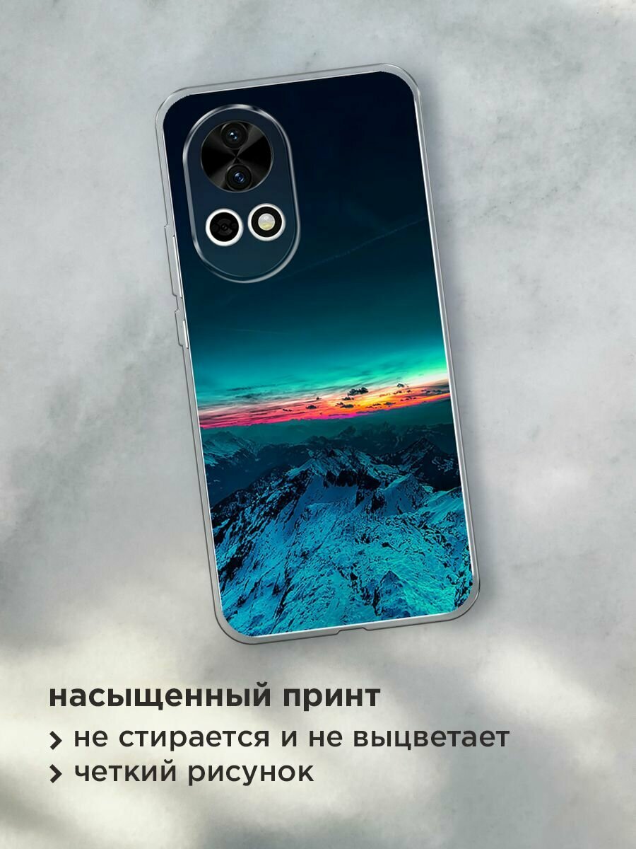 Чехол на Huawei Nova 12/Nova13 / Хуавей Нова 12/Нова 13 с принтом "Закат в горах" — фото 1