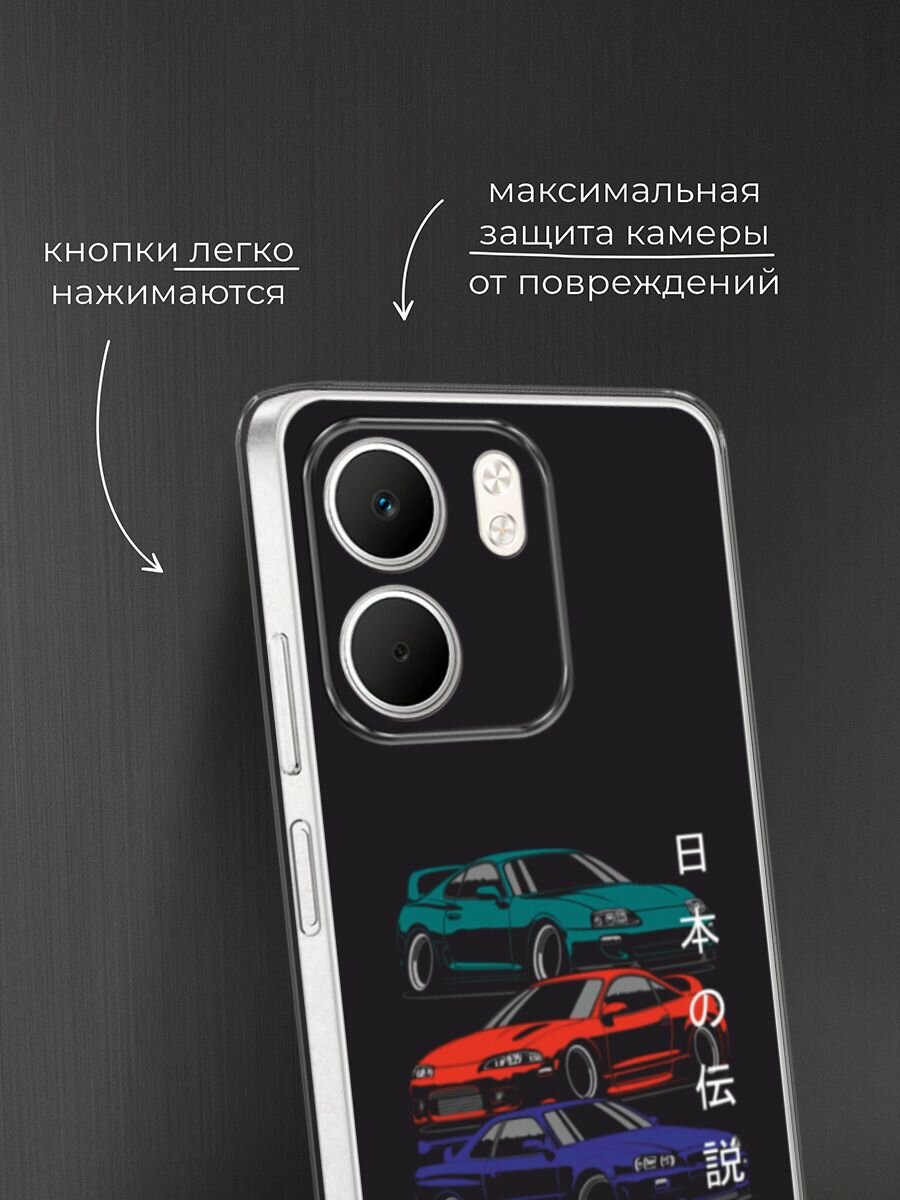 Силиконовый чехол на Oppo A5x / Оппо А5x с принтом "JDM Legend cars" — фото 1