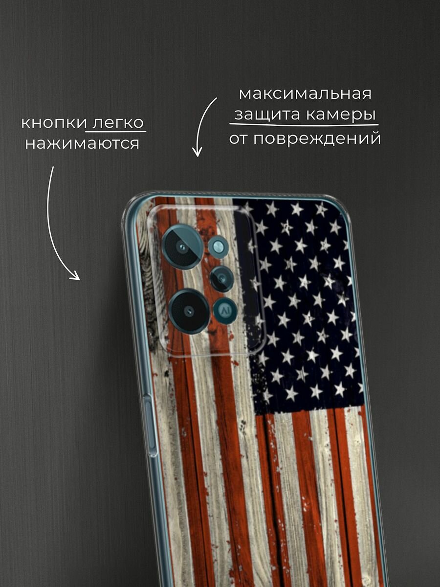 Силиконовый чехол на Realme C31 / Реалми C31 с принтом "США" — фото 1