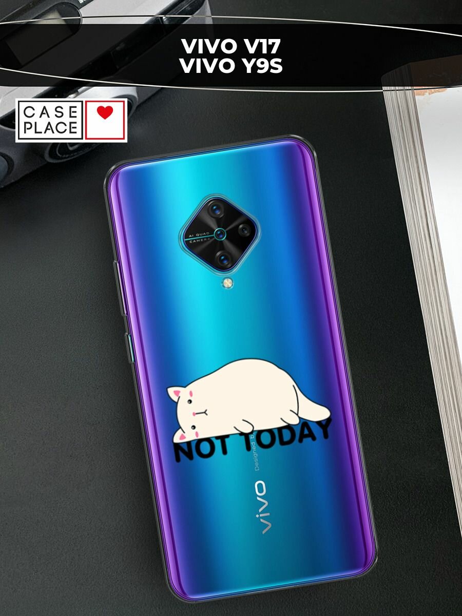 Чехол на Vivo V17/Y9s / Виво V17/Y9s с принтом "Cat not today", прозрачный