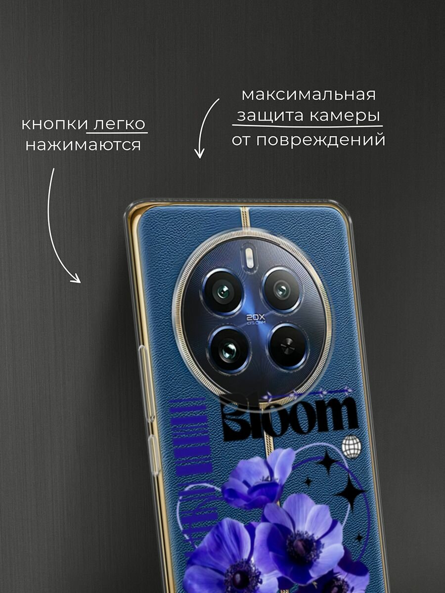 Чехол на Realme 12 Pro / Реалми 12 Про с принтом "Завораживающие анемоны", прозрачный — фото 1