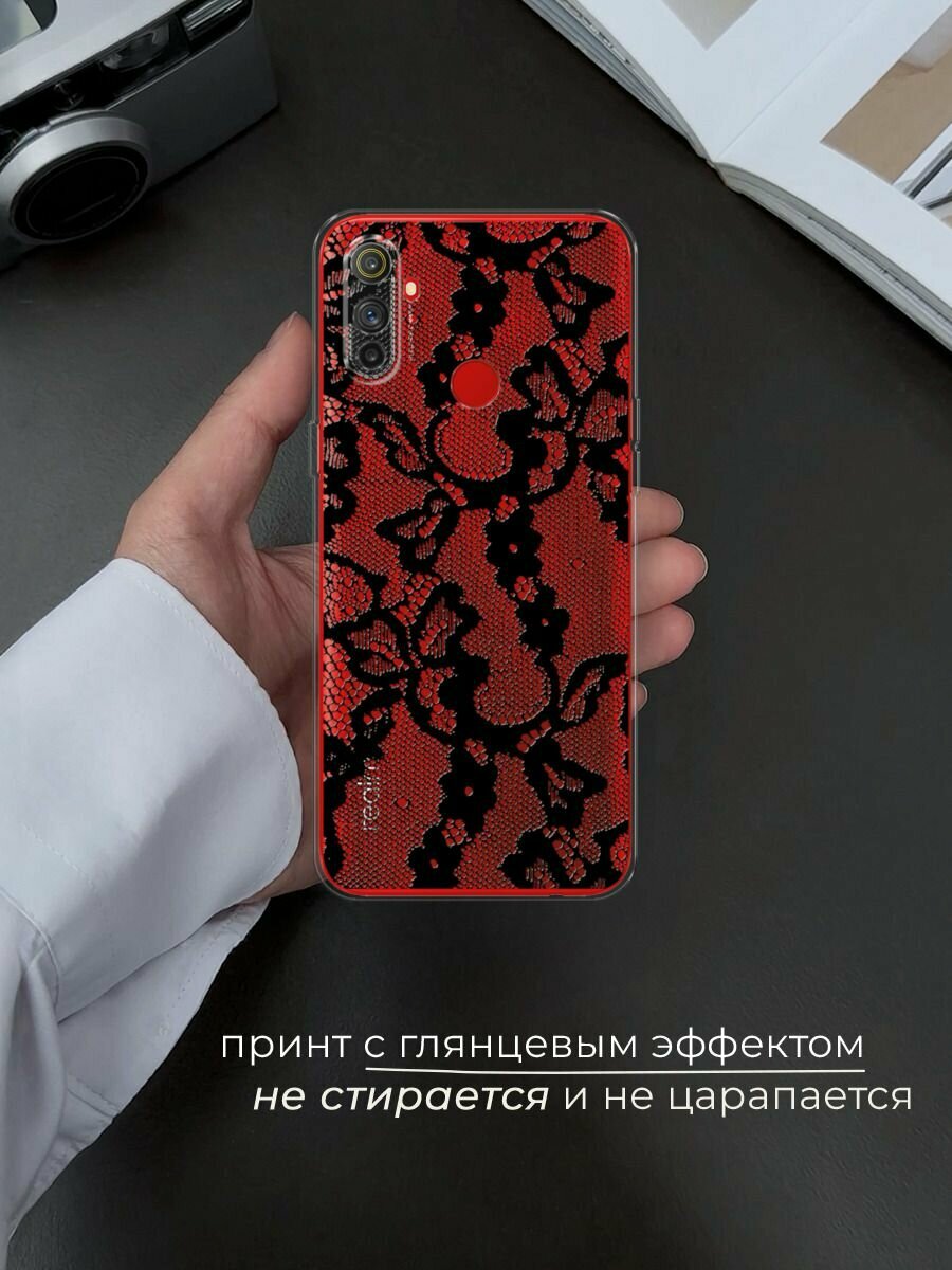 Чехол на Realme C3 / Реалми C3 с принтом "Черная сетка 2" — фото 1