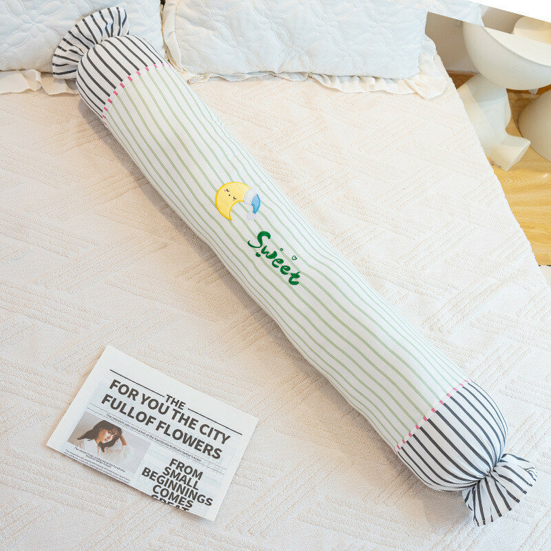 Картина конфета хлопковая длинная подушка с съемным чехлом для девочек и мальчиков комфорт для сна зеленый 65см