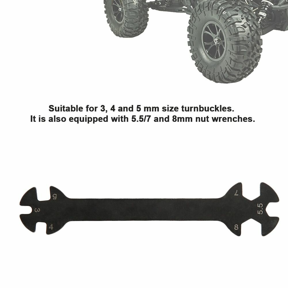 Модель RC автомобиля, инструмент, гаечный ключ, рожковый ключ, подходящий для 3/4/5/5,5/7/8 мм, винт, гайка, черный