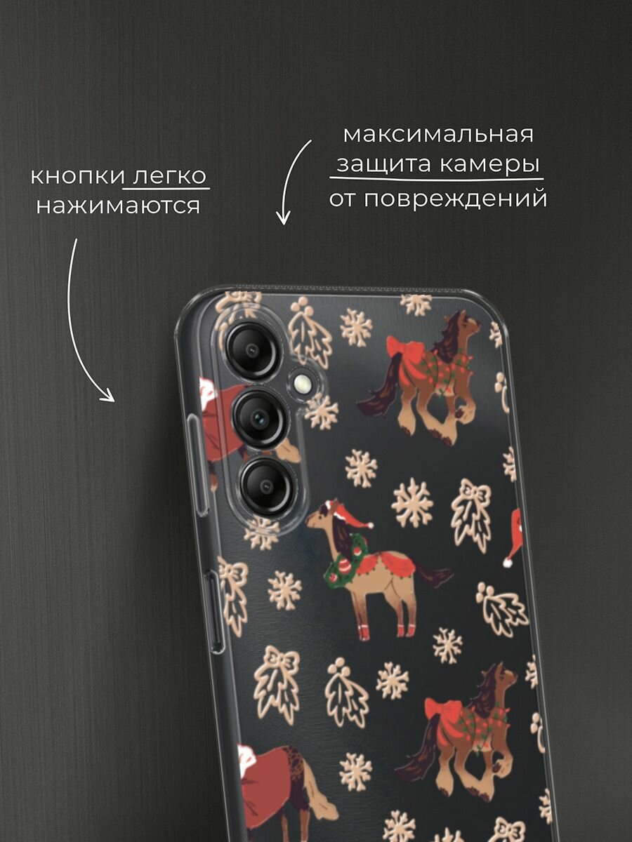 Чехол на Samsung Galaxy A15 / Самсунг А15 с принтом "Новогодние лошадки 2" — фото 1