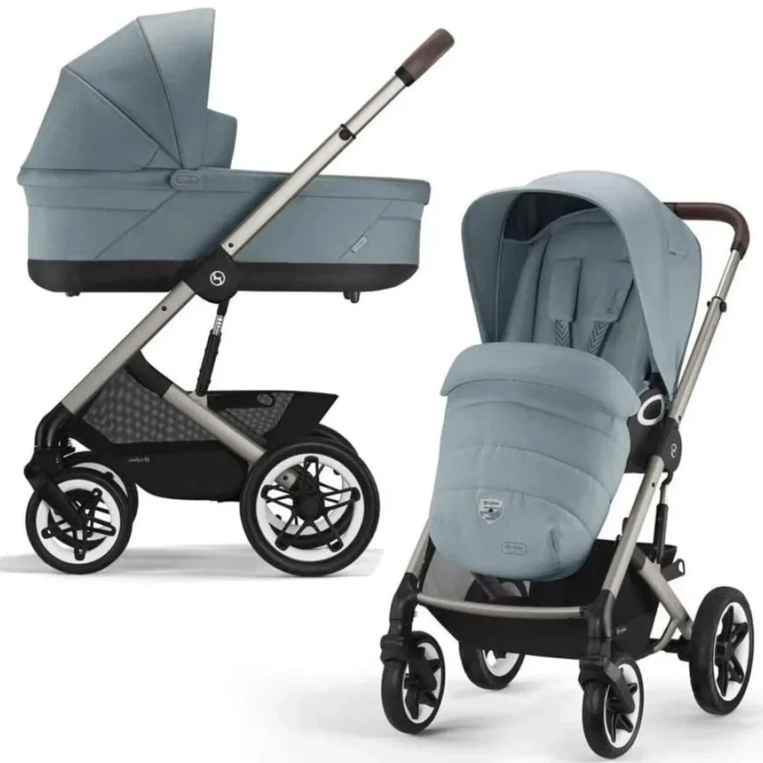 Детская Коляска 2в1 Cybex Talos S Lux TPE Stormy Blue, с дождевиком