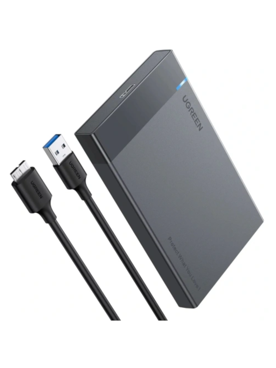 Внешний корпус для HDD UGREEN US221, USB 3.2, пассивное охлаждение, чёрный
