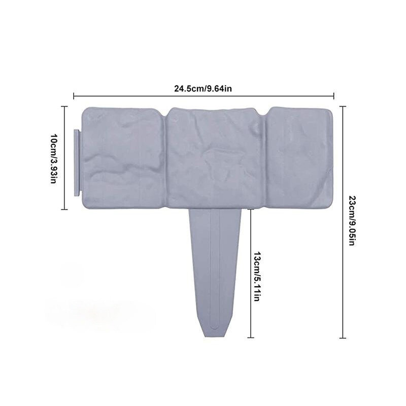 Садовое ограждение из пластика с имитацией камня, декоративные панели для клумб, газона и растений, комплект 10 шт.