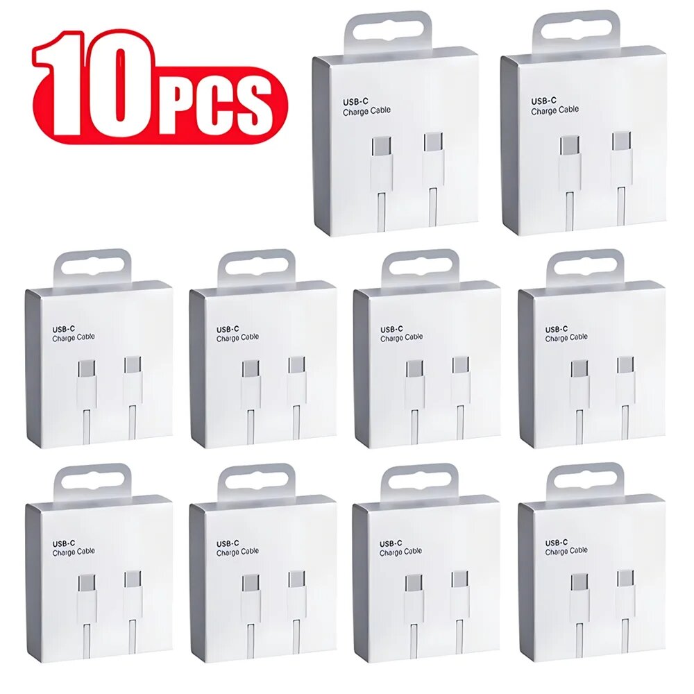 10 x USB-C кабель для зарядки, 1 м