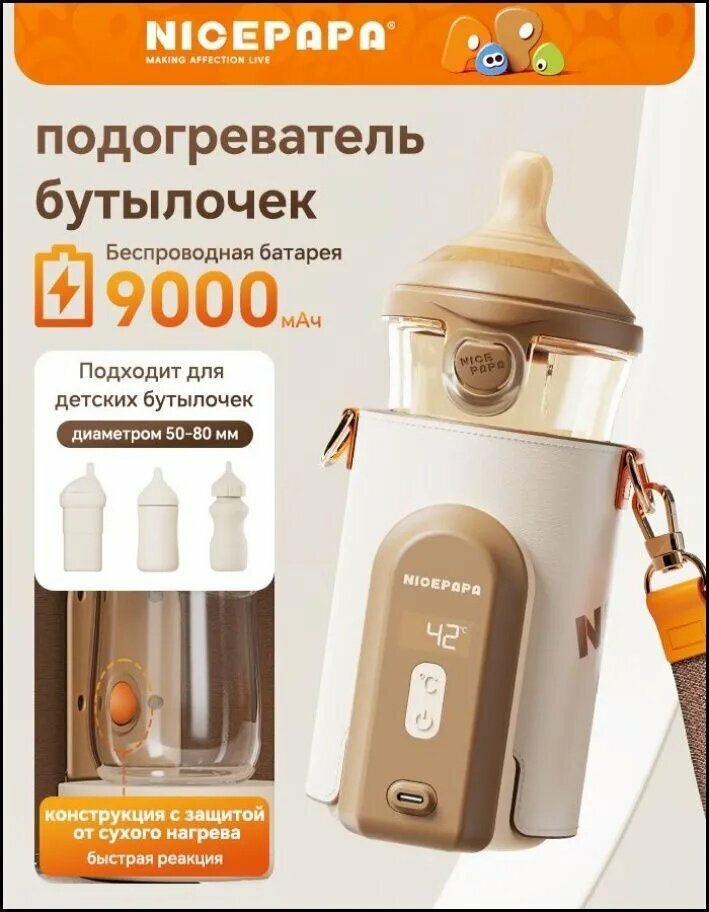 Эксклюзивный USB термочехол для подогрева детского питания, портативная сумка термос с защитой от сухого горения для бутылочек