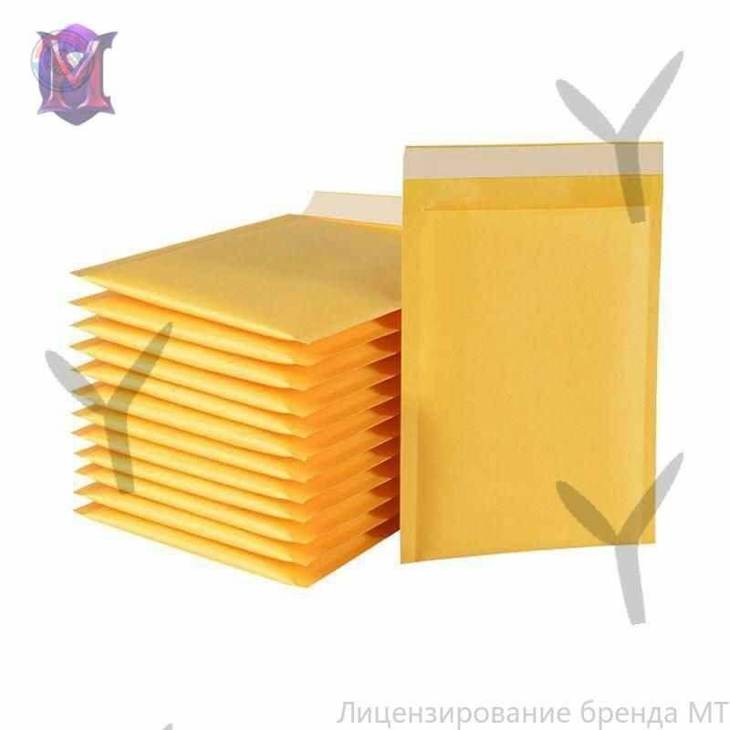 Крафт-пакеты с пузырчатой пленкой 9х15 см для надежной упаковки, 100 штук, защита от влаги и повреждений