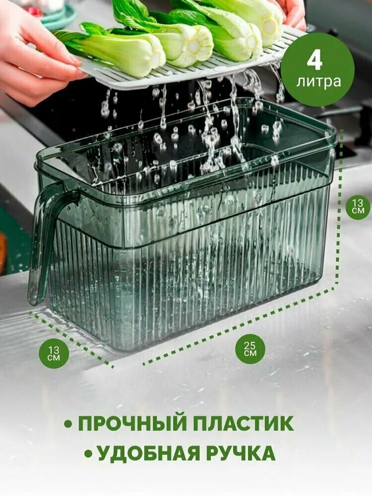 Пищевой контейнер Shanly Shanli большой емкости, 4000 мл, 2 штуки