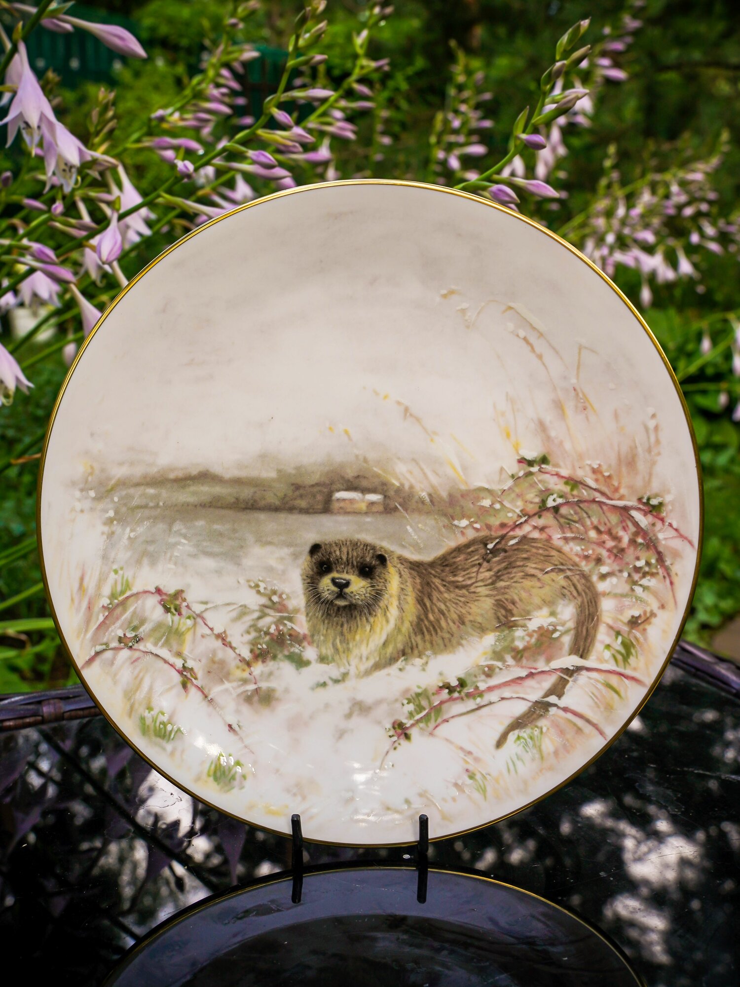 Тарелка с выдрой Royal Doulton "Country life", Англия, 1986 год