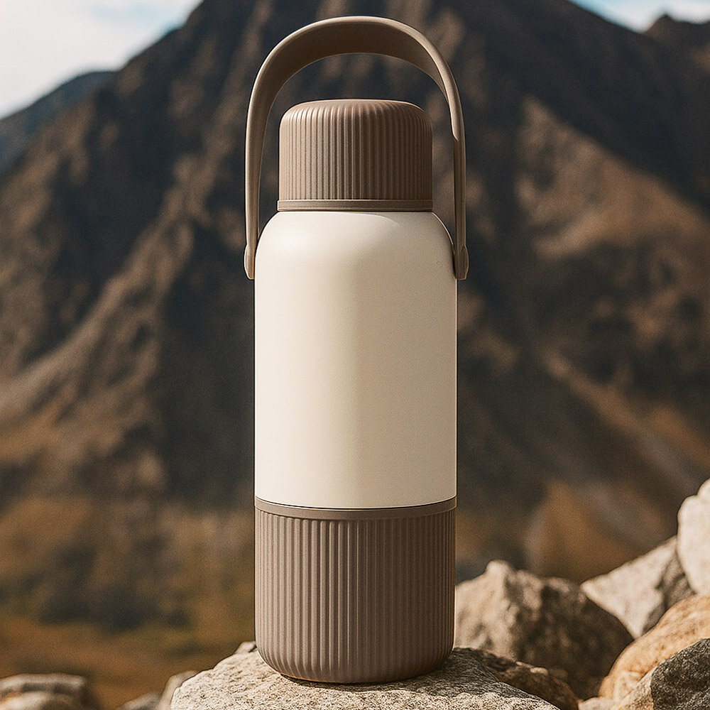 Термос для чая и кофе 1,8 литра со стеклянной колбой вакуумный