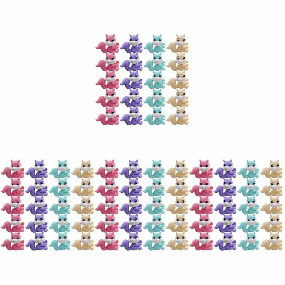 Набор пластиковых ластиков с изображением белок, 200 штук, для детей