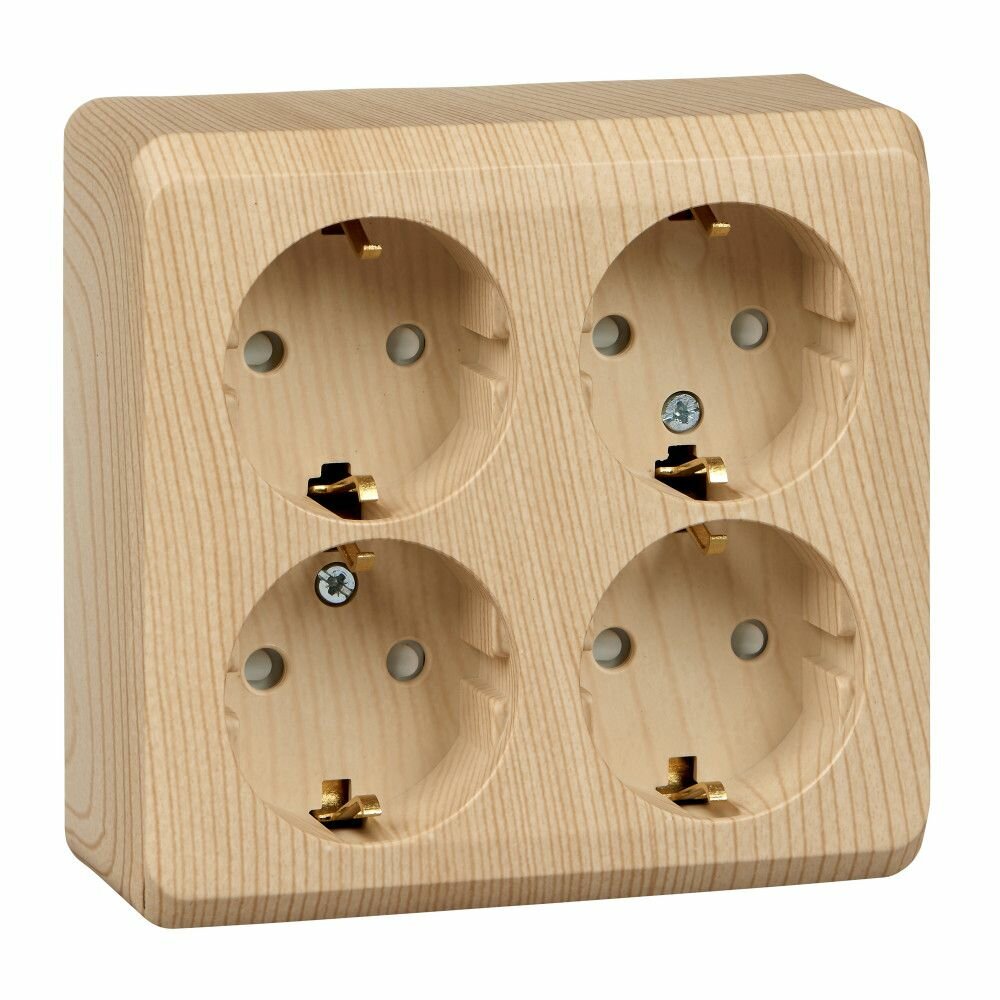 Этюд Дача Сосна Розетка 4-ая с/з со шторками наружная PA16-208D