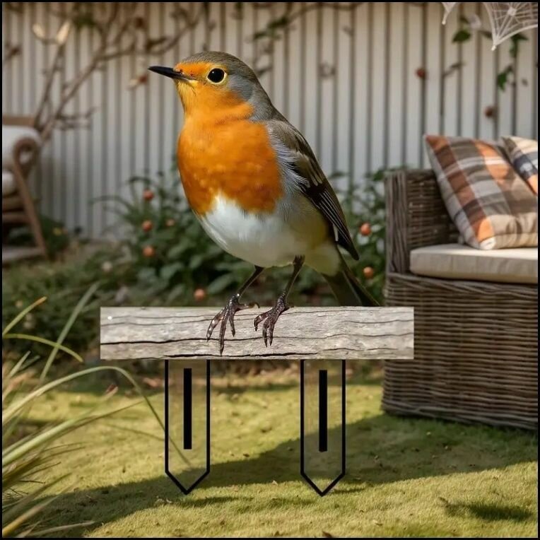 Фигурка садовая, Акриловая панель садовая статуя, водонепроницаемая, Сад в стиле желтой птицы, 1шт