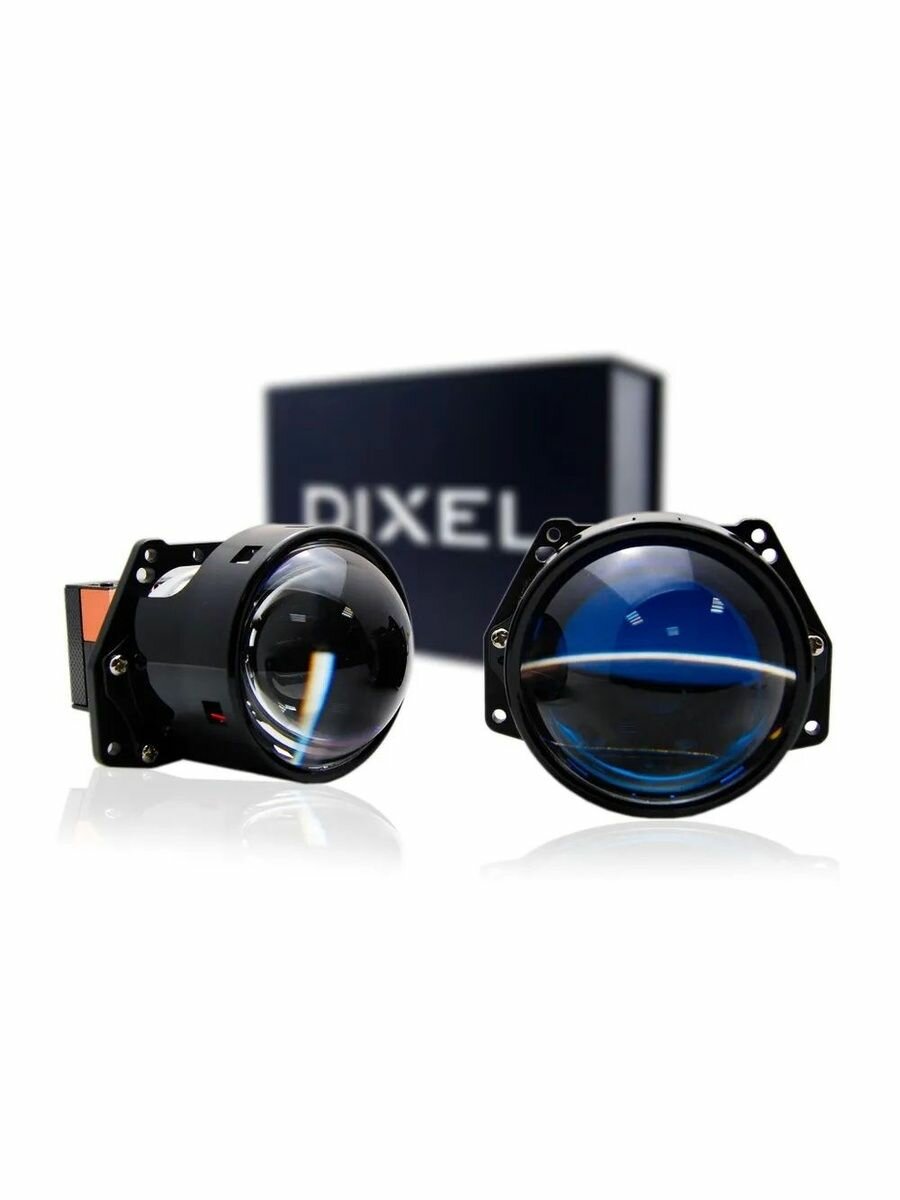 Светодиодные BiLed линзы DIXEL D1000 3 дюйма 5000k / билед 3 чипа, 65W, синее стекло / комплект 2 шт