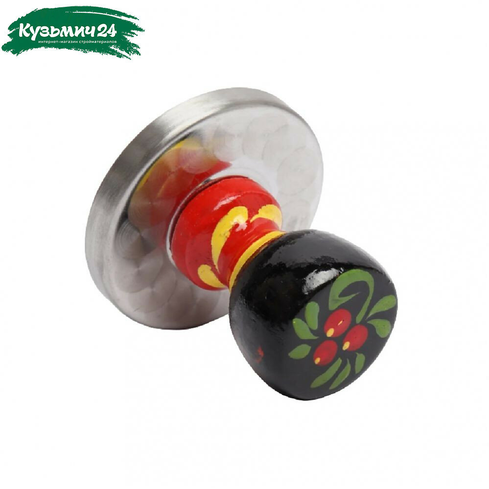 Форма для пельменей и вареников Хохлома, вырубка для теста с деревянной ручкой