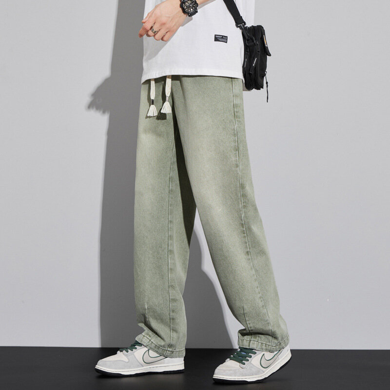 Слим тапер KLQ Круто Ретро KLQ мужские прямые широкие широкие штаны американские хайстрит универсальные повседневные, Размер_2XL