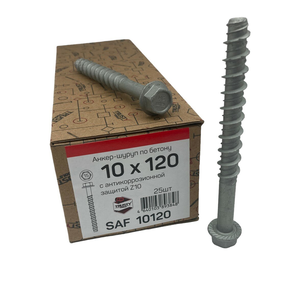 Анкер-шуруп SAF 10х120 по бетону (25 шт)