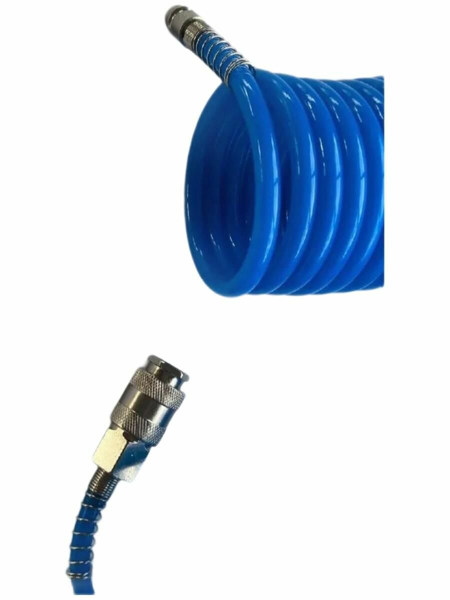 Шланг спиральный для компрессора 20м "энергопром", 8 бар, воздушный для пневмоинструмента, рапид