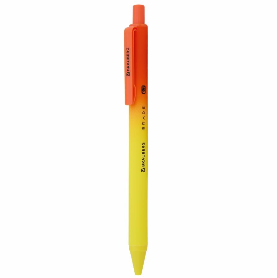 Ручка шариковая BRAUBERG автом GRADE, soft-touch, синяя, 0,7мм, линия 0,35мм, 144205 (Китай) 1шт