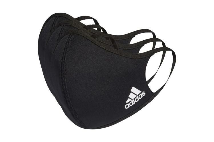 Маски для лица Adidas набор из 3 шт, черные, многоразовые, защитные, комфортные
