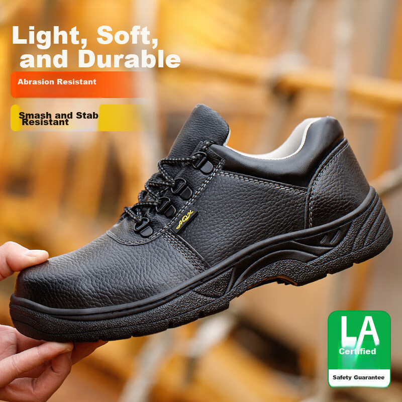 Old Steward Men's Steel Toe Anti-Smashing Anti-Stabbing Lightweight Work Breathable Safety Shoes with Tongue, Waterproof and Oil Resistant Functions, Model 113, Size 40