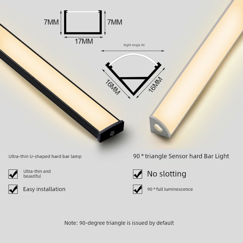 Светодиодная лента без пазов для винных шкафов, светильник для гардероба, светодиодная подсветка для полок шкафов,
