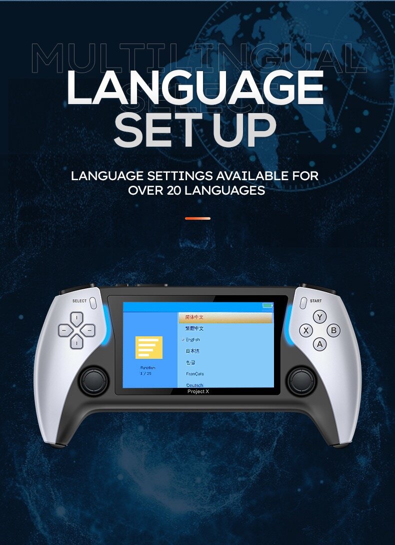 Игровая консоль PROJECT-X, портативный 4,3" экран, 20000 игр