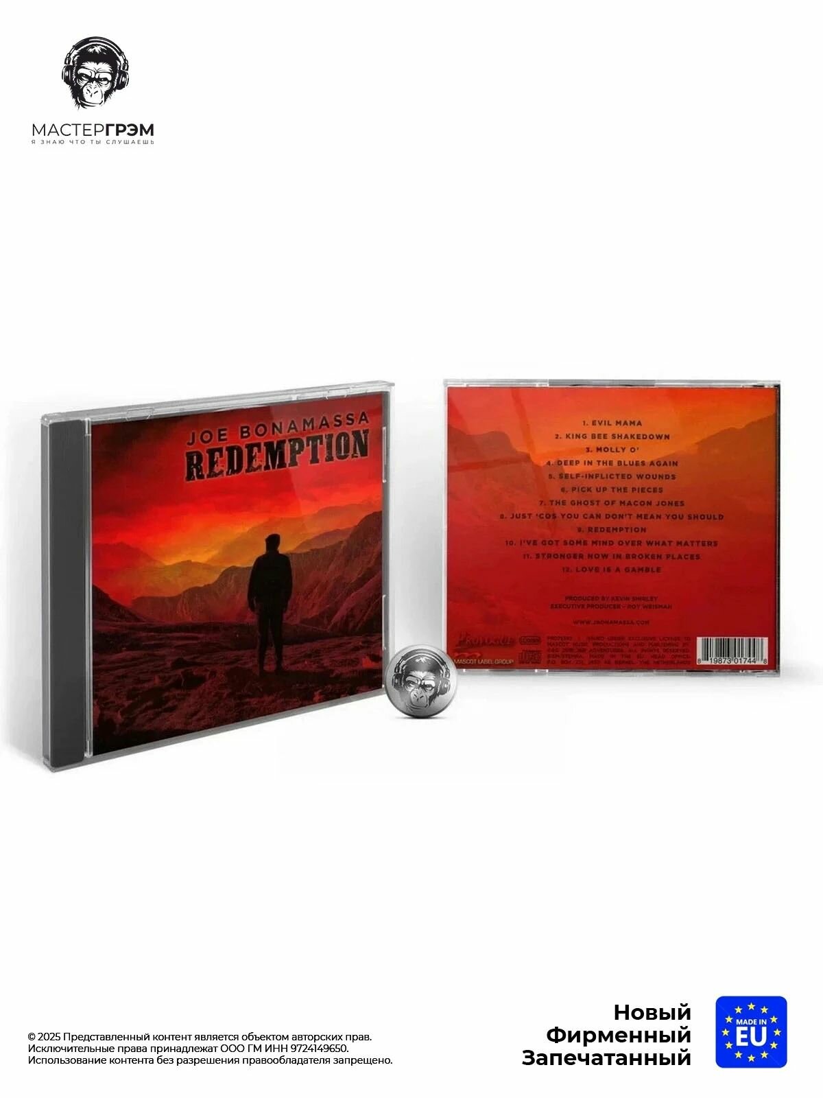 CD диск Joe Bonamassa - Redemption (CD) 2018, Jewel Case