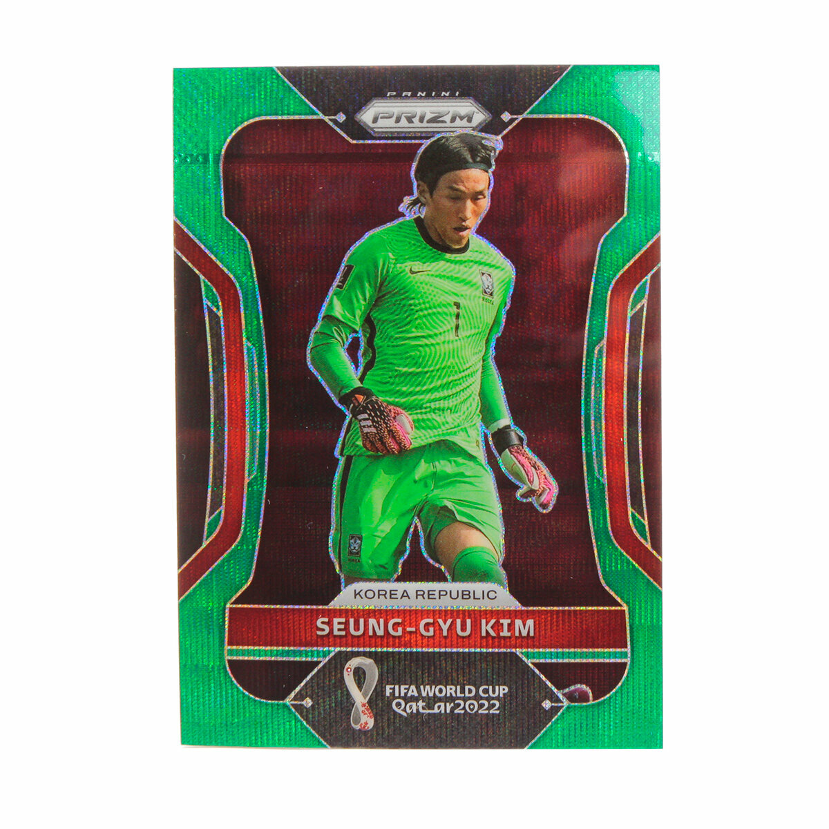 Коллекционная карточка Panini Prizm FIFA World Cup Qatar 2022: #139 Seung-Gyu Kim - Green Wave