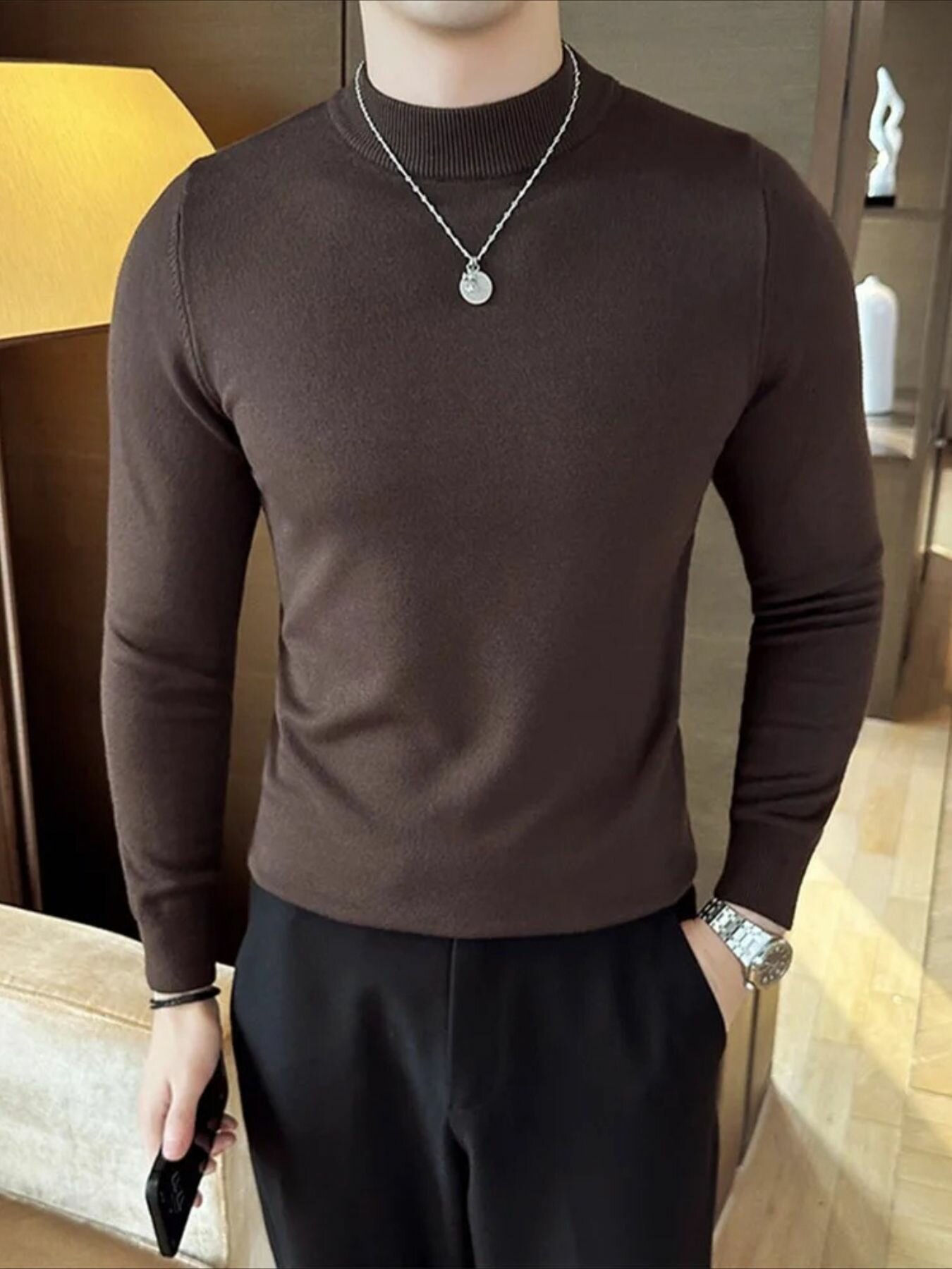 Пуловер King Billion, размер 4XL, , кофе