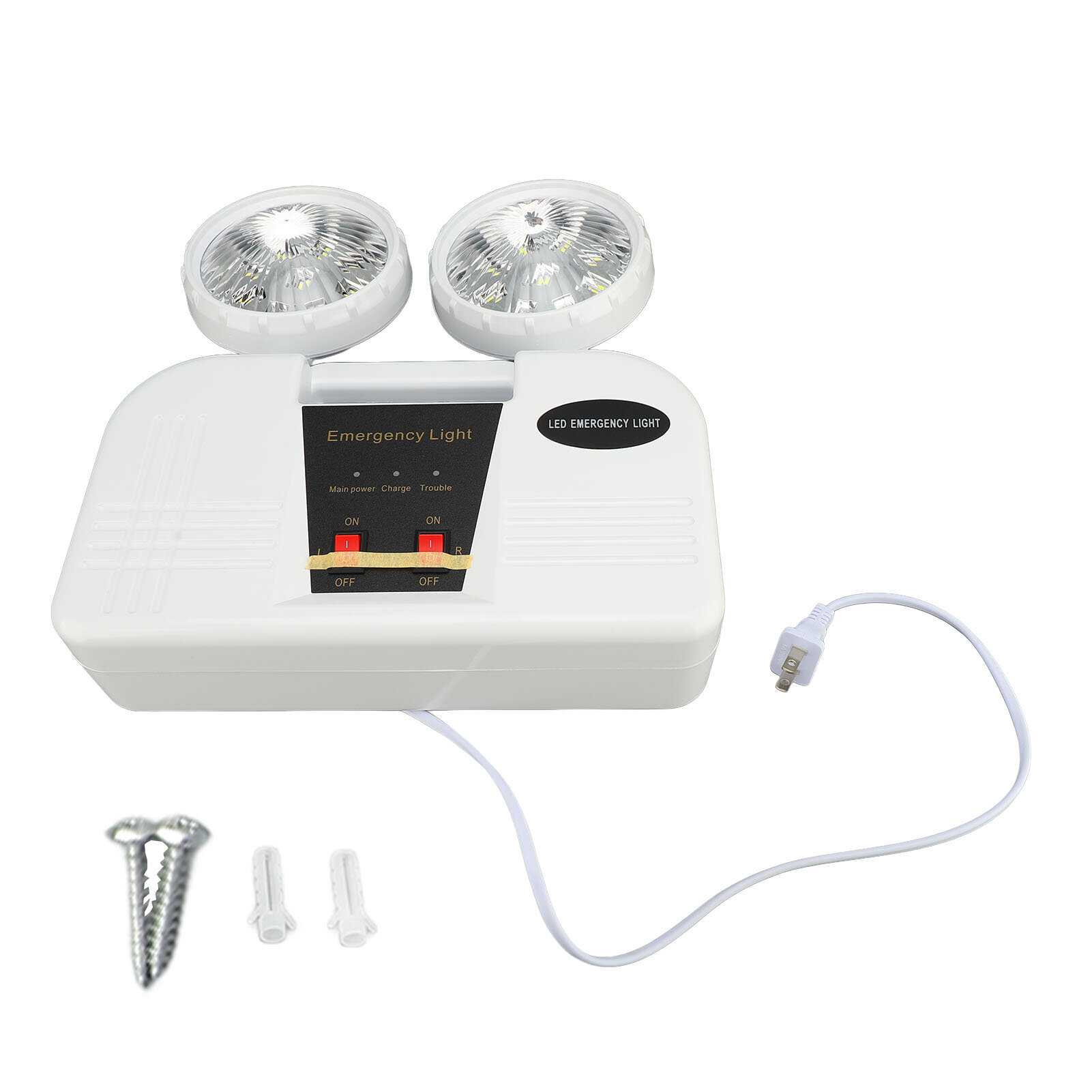 Аварийный светильник с двумя плафонами, яркий белый, 9 Вт, светодиодное аварийное освещение для офиса и бизнеса.