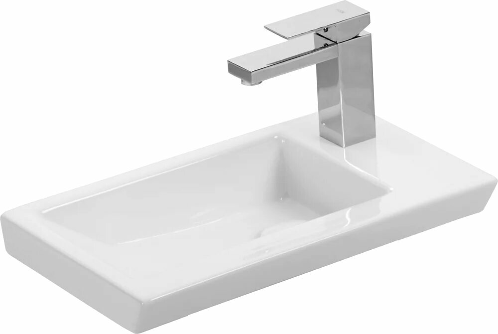 Раковина маленькая в туалет Dreja Isik 45 мини, прямоугольная, белая, 45 см, российская
