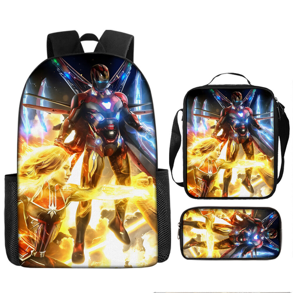 Трансграничный бестселлер: рюкзак «Мстители», набор школьных сумок из трех предметов для учащихся начальной и средней школы, рюкзак с цифровой 3D-раскраской