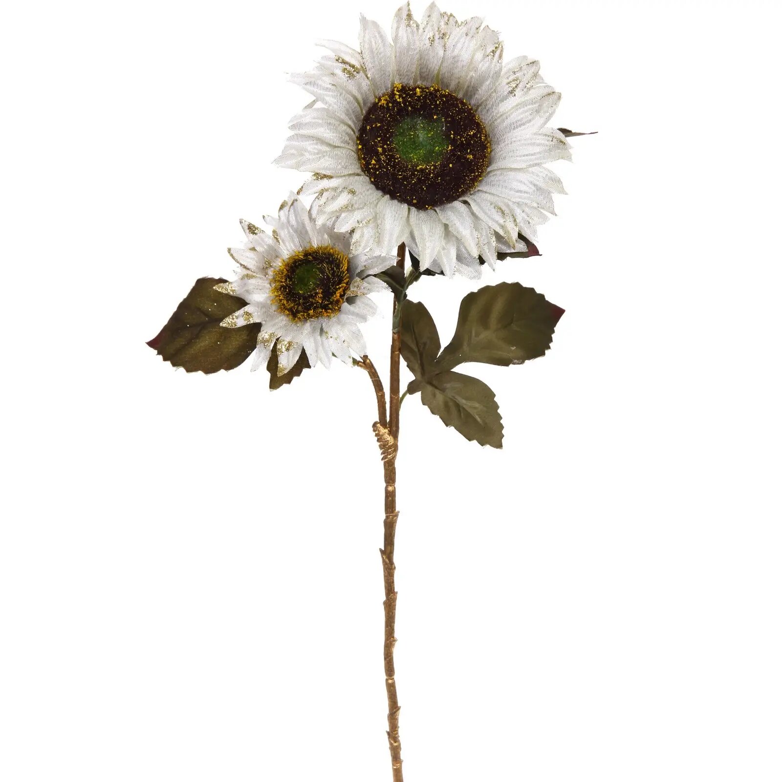 Искусственные цветы «FLOWERS GLAMOUR» 63см, подсолнухи, 2 белых цветка, декоративное оформление