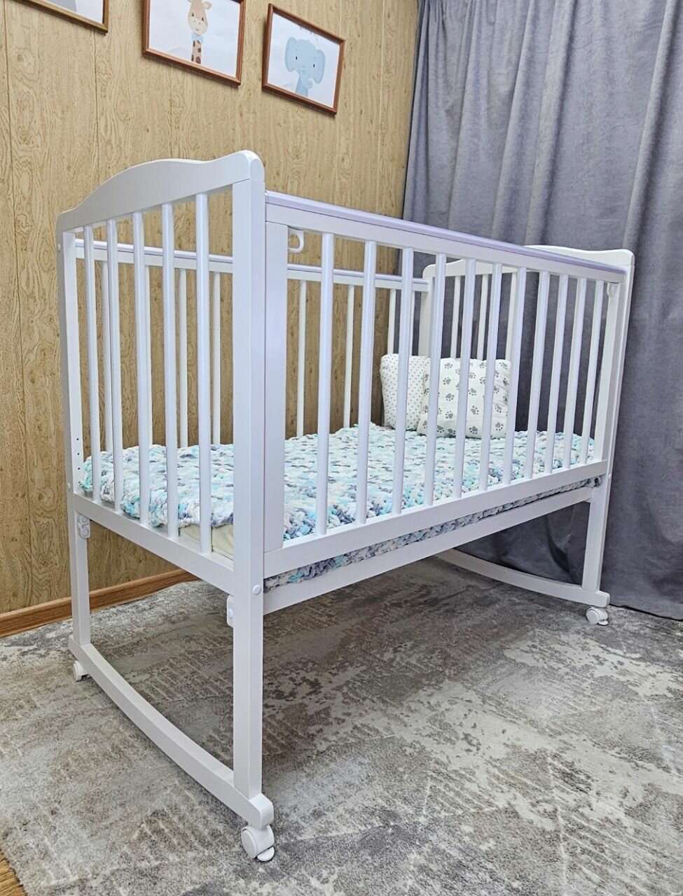 Кроватка для новорожденного Мла колесо-качалка автостенка