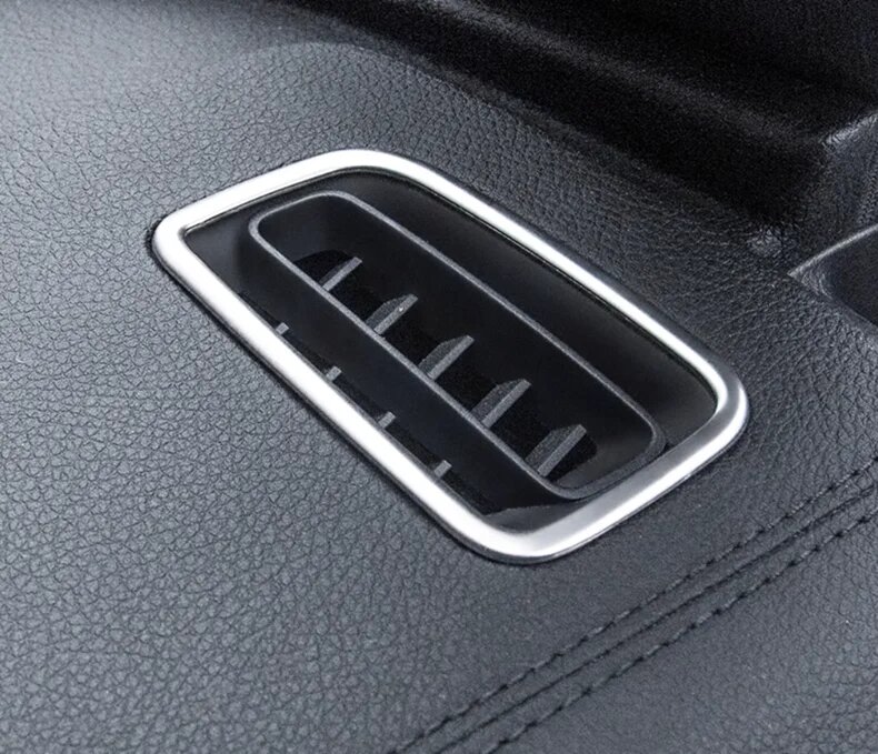 2 шт, боковая приборная панель из нержавеющей стали, накладка вентиляционного отверстия, декор для BYD Song Plus 2022-2025 Серебристый