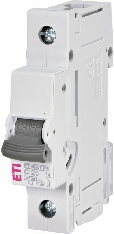 Автомат модульный 1P 20A C 6кА 1 мод