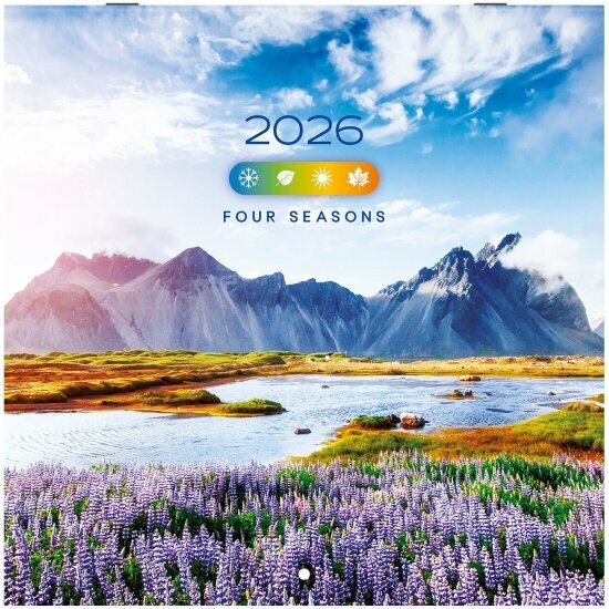 Календарь настенный Brauberg перекидной 2026 г, , 12 листов, 28,5х28,5 см, "Времена года", 116925