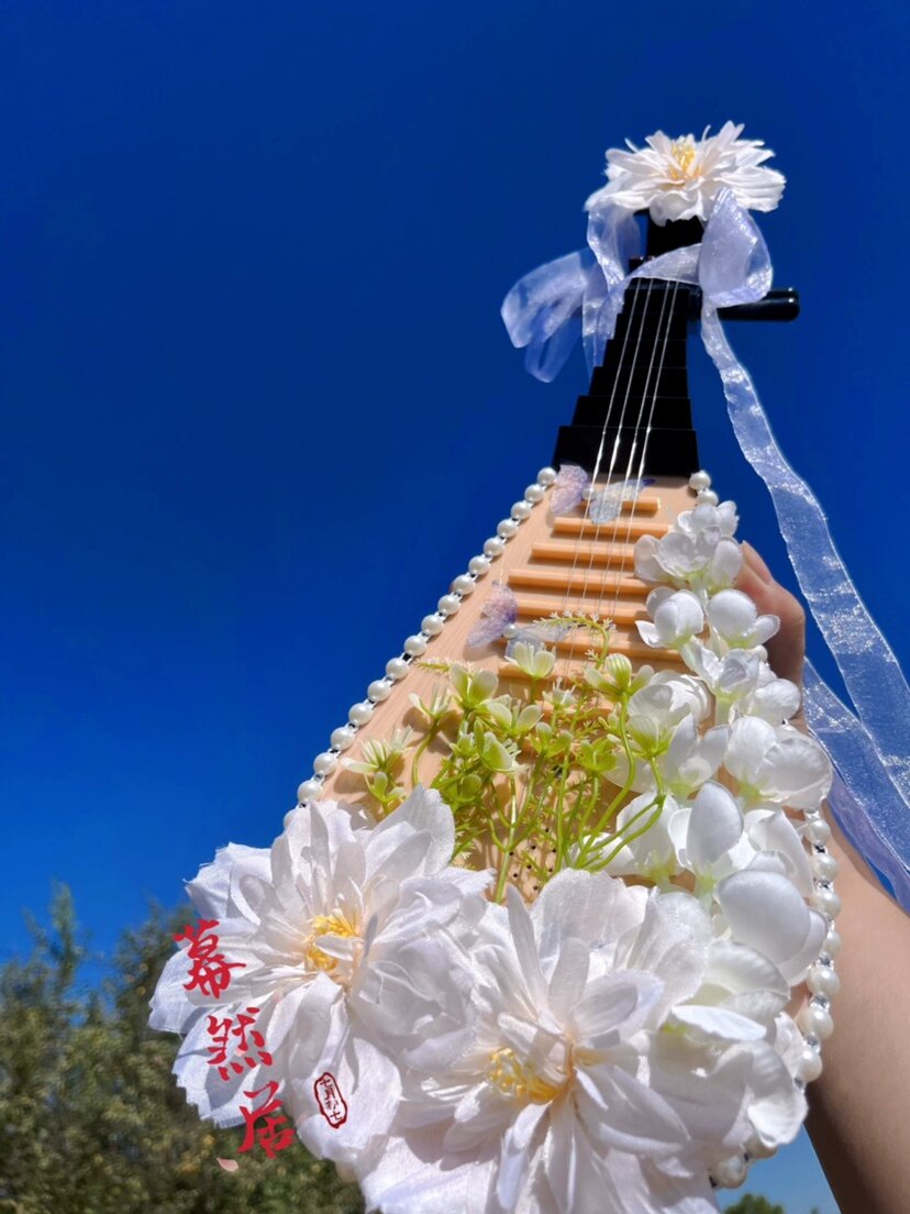 Ручная работа из шелка цветок Пипа древнекитайский стиль волосы для фотографии, танца и сцены