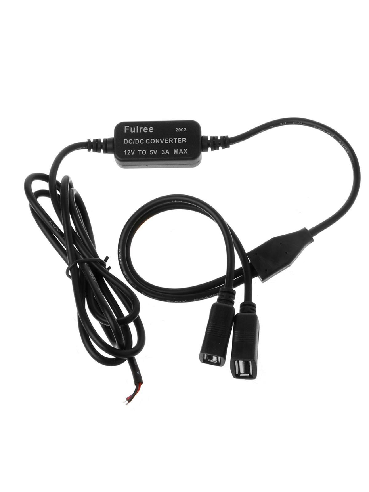 Автомобильное Зарядное Устройство с Двойным USB-разъемом от 12 В до 5 В 3A для Источника питания постоянного тока Conv