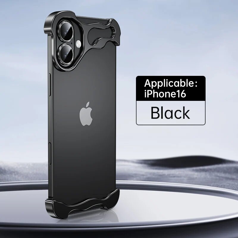 Необычный металлический чехол-бампер для телефона для iPhone 17, Черный, Black, For iPhone 13 ProMax