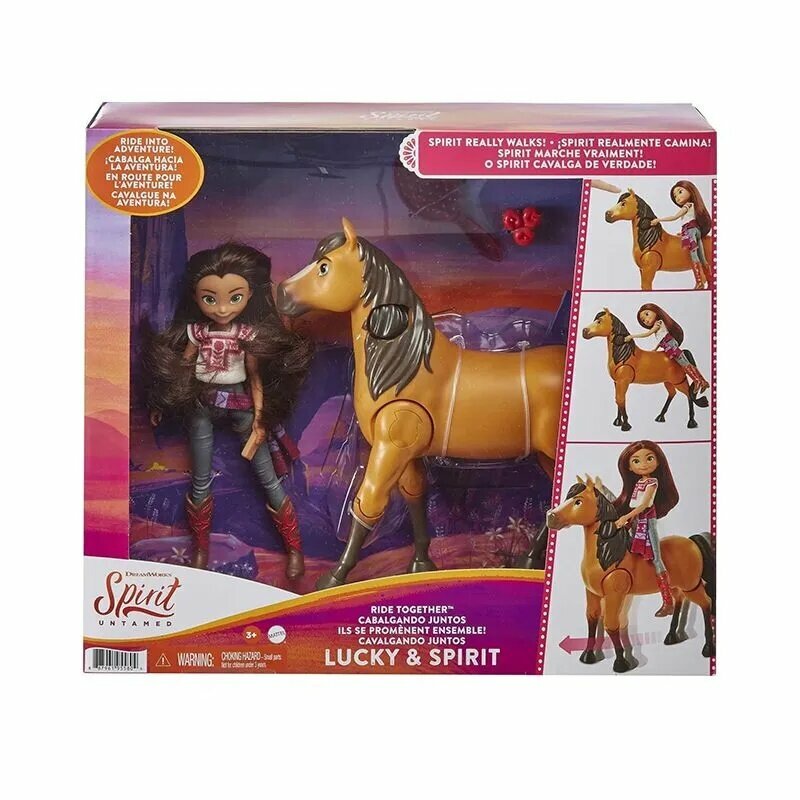 Mattel DreamWorks Spirit Untamed Ride Together / набор с 1 куклой и 1 фигуркой лошади, игрушки для детей