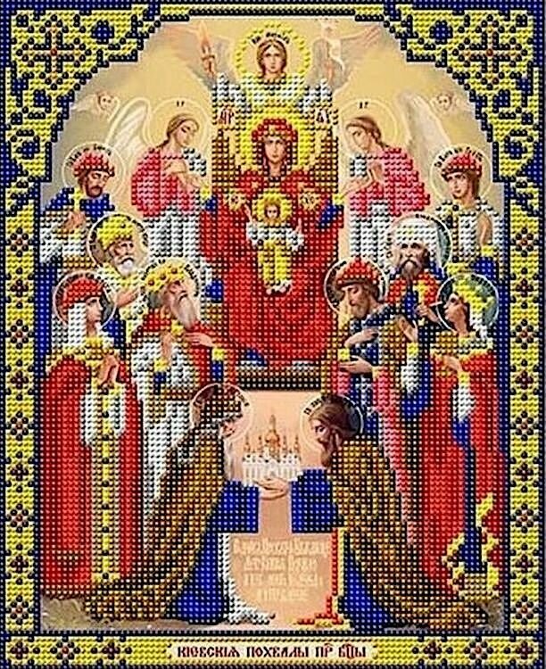 Рисунок на ткани Благовест "Похвала Пресвятой Богородицы" 20x25 см, Иконы Религия