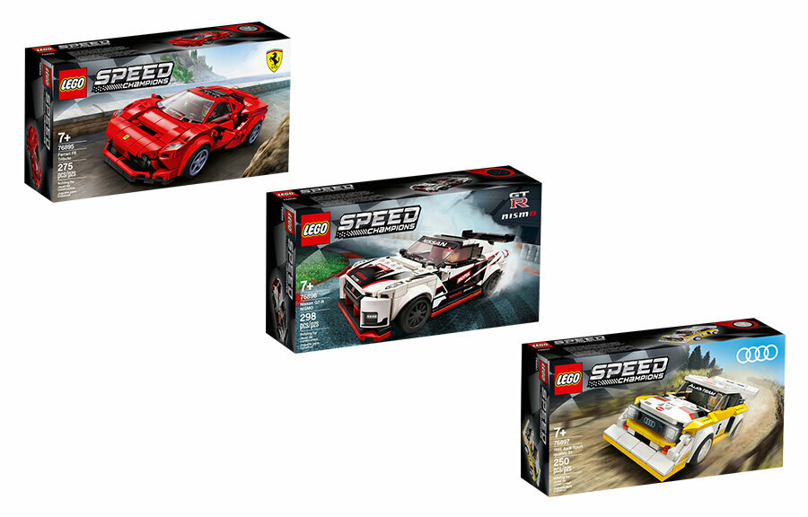 LEGO Super Racing Collection Racing Supercar Set, Ferrari F8, Nissan GTR, Audi S1 Building Blocks 76895+76896+76897 null